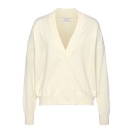 Lascana Damen Strickjacke, Gr. 40, beige, Obermaterial: 50% Viskose, 28% Polyester, 22% Nylon, unifarben, Basic, Strickjacken, in kurzer Form,