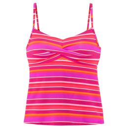 s.Oliver Damen B&uuml;gel-Tankini-Top "Fun", pink, Gr. 38, gestreift, Recycling-Polyamid, Bikini-Oberteile, im trendigen Streifen-Design