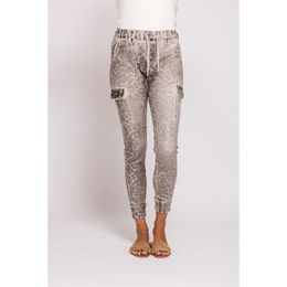 Zhrill Damen Cargohose &raquo;ZHDAISEY Leoprint&laquo; mit Leo-Print und Stretch XL, N-Gr