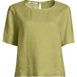 LANDS' END Premium Reinleinen-Schlupfbluse f&uuml;r Damen, Damen, size: regular, Gr&uuml;n, by Lands' End
