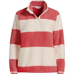 LANDS' END Teddy-Pullover mit Druckknopf-Leiste, Damen,  Pink, by Lands' End
