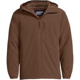 LANDS' END Isolierte Kapuzenjacke, Herren,  Braun, Elasthan/Polyester-Mischung, by Lands' End