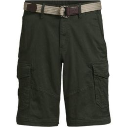 LANDS' END Cargo-Shorts mit G&uuml;rtel, Herren,  Gr&uuml;n, by Lands' End
