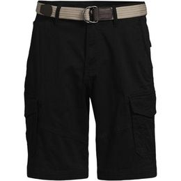 LANDS' END Cargo-Shorts mit G&uuml;rtel, Herren,  Schwarz, by Lands' End