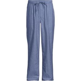 LANDS' END Essenzielle Baumwoll-Pyjamahose, Herren,  Blau, Baumwolle, by Lands' End