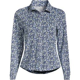 LANDS' END Lang&auml;rmelige Supima-Jerseybluse, Damen,  Blau, Baumwolle, by Lands' End