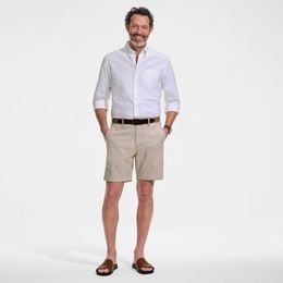 LANDS' END Classic Fit Leinenmix-Shorts, 18 cm, Herren,  Beige, Leinen/Baumwoll-Mischung, by Lands' End