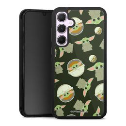 DeinDesign Galaxy A55 5G Handy Gallery Case Handyh&uuml;lle 9H Geh&auml;rtetes Glas R&uuml;ckseite H&uuml;lle Official Licensed Product Star Wars Muster Baby Yoda Gallery Case