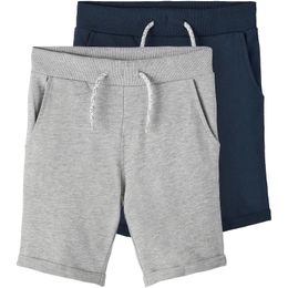 name it Herren Sweatshorts &raquo;NKMVERMO 2P LONG SWE SHORTS UNB F NOOS&laquo; Baumwolle grau 122, N-Gr