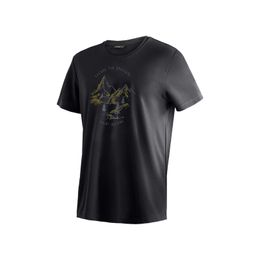 Maier Sports Damen T-Shirt &raquo;Dieter Print&laquo; Herren Funktionsshirt, Freizeitshirt mit Aufdruck, Regular Fit schwarz M