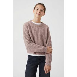 name it M&auml;dchen Strickpullover "NKFHOLLY LS BOXY SHORT KNIT NOOS", rosa, Gr. 122, meliert, unifarben, Strick, Obermaterial: 79% Polyester, 13%