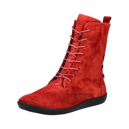 Think! THINK Damen Schn&uuml;rstiefelette "Think Stiefelette Veloursleder", Gr. 39, rot, Veloursleder, Schuhe