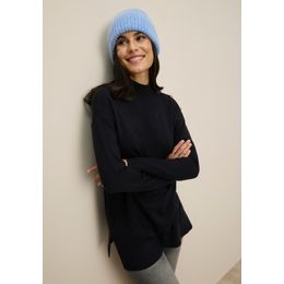 Tamaris Damen Stehkragenpullover "aus weicher Viskosemischung", schwarz, Gr. 32, unifarben, Feinstrick, Obermaterial: 50% Viskose, 28% Polyester, 22%