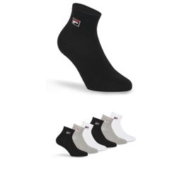 Fila Damen Kurzsocken &raquo;UNISEX QUARTER PLAIN SOCKS&laquo; 6 Paar, mit Logo-Schriftzug bunt 43-46