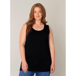 Base Level Curvy Damen Longtop mit weitem Rundhalsausschnitt schwarz 52