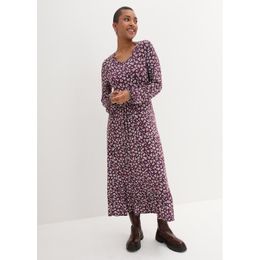 bonprix Damen bonprix Jerseykleid &raquo;Jerseykleid aus flie&szlig;endem Viskose-Mix&laquo; f&uuml;r vielseitige Anl&auml;sse, aus Viskose-Mix, mit Elasthan-Anteil lila 44/46 (L