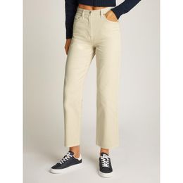 Tommy Jeans Damen Webhose &raquo;TJW LAYLA HR SLIM STR&laquo; in Unifarbe wei&szlig; 34, L&auml;nge 28