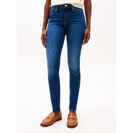 Tommy Hilfiger Damen Skinny-fit-Jeans &raquo;COMO Skinny RW ACE mit Logo-Badge und kn&ouml;chellangem Schnitt&laquo; Baumwollmischung, skinny fit blau 26, L&auml;nge 30