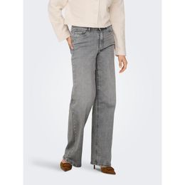 Jacqueline de Yong Jdy Damen JDY High-waist-Jeans &raquo;JDYFELINA-FINA HW WIDE JNS LT GREY DNM&laquo; blau M (38), L&auml;nge 32