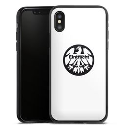 DeinDesign iPhone X Handy Silikon H&uuml;lle Case schwarz Handyh&uuml;lle Eagle Logo Eintracht Frankfurt