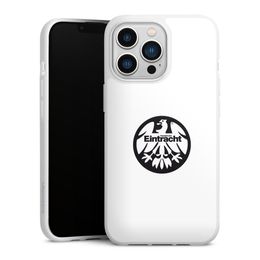 DeinDesign iPhone 13 Pro Handy Silikon H&uuml;lle Case wei&szlig; Handyh&uuml;lle Eagle Logo Eintracht Frankfurt Silikon Case