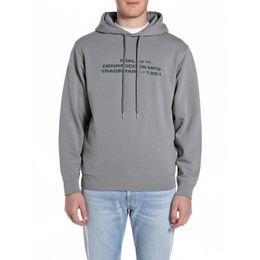 Replay Damen Hoodie, mit gesticktem Schriftzug auf der Vorderseite L