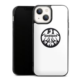 DeinDesign iPhone 13 Mini Handy Slim Case extra d&uuml;nn Silikon Handyh&uuml;lle schwarz H&uuml;lle Eagle Logo Eintracht Frankfurt Silikon Slim Case