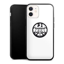 DeinDesign iPhone 12 mini Handy Slim Case extra d&uuml;nn Silikon Handyh&uuml;lle schwarz H&uuml;lle Eagle Logo Eintracht Frankfurt Silikon Slim Case