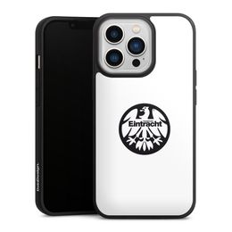 DeinDesign iPhone 13 Pro Handy Premium Silikon H&uuml;lle Handyh&uuml;lle schwarz Case Eagle Logo Eintracht Frankfurt Silikon Premium Case