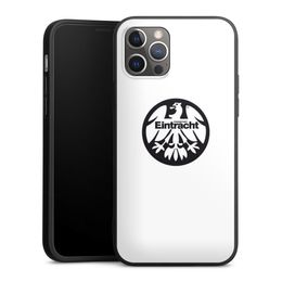 DeinDesign iPhone 12 Pro Handy Premium Silikon H&uuml;lle Handyh&uuml;lle schwarz Case Eagle Logo Eintracht Frankfurt Silikon Premium Case