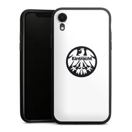 DeinDesign iPhone Xr Handy Premium Silikon H&uuml;lle Handyh&uuml;lle schwarz Case Eagle Logo Eintracht Frankfurt Silikon Premium Case