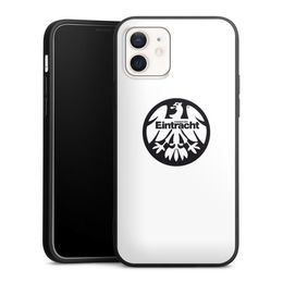 DeinDesign iPhone 12 Handy Premium Silikon H&uuml;lle Handyh&uuml;lle schwarz Case Eagle Logo Eintracht Frankfurt Silikon Premium Case