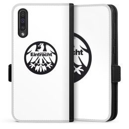 DeinDesign Galaxy A50 Handy Klapph&uuml;lle Handyh&uuml;lle aus Kunst Leder schwarz Flip Case Eagle Logo Eintracht Frankfurt Sideflip mit Lasche