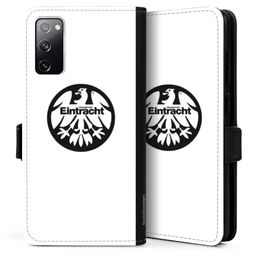 DeinDesign Galaxy S20 Handy Klapph&uuml;lle Handyh&uuml;lle aus Kunst Leder schwarz Flip Case Eagle Logo Eintracht Frankfurt Sideflip mit Lasche
