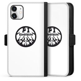 DeinDesign iPhone 11 Handy Klapph&uuml;lle Handyh&uuml;lle aus Kunst Leder schwarz Flip Case Eagle Logo Eintracht Frankfurt Sideflip mit Lasche