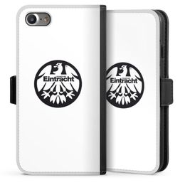 DeinDesign iPhone 8 Handy Klapph&uuml;lle Handyh&uuml;lle aus Kunst Leder schwarz Flip Case Eintracht Frankfurt Logo Eagle Sideflip mit Lasche