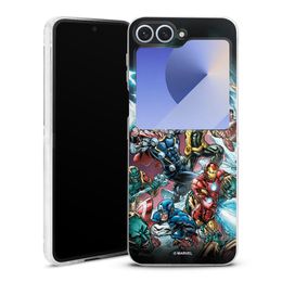 DeinDesign Galaxy Z Flip 6 Handy Hard Case Schutzh&uuml;lle transparent Smartphone Handy H&uuml;lle Marvel Comic Avengers Hard Case