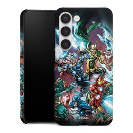 DeinDesign Galaxy S23 Handy Premium Case Smartphone Handyh&uuml;lle Schutzh&uuml;lle matt Avengers Marvel Comic Premium Case