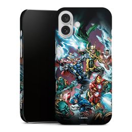 DeinDesign iPhone 16 Plus Handy Premium Case Smartphone Handyh&uuml;lle Schutzh&uuml;lle matt Avengers Marvel Comic Premium Case