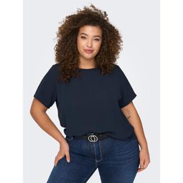 Only Carmakoma Damen Only CARMAKOMA Shirtbluse &raquo;CARVICA SS TOP WVN NOOS&laquo; Materialmix, regular fit blau 42