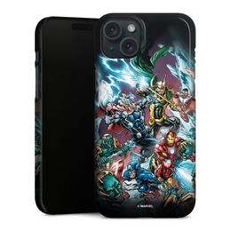 DeinDesign iPhone 15 Plus Handy Premium Case Smartphone Handyh&uuml;lle Schutzh&uuml;lle gl&auml;nzend Avengers Marvel Comic Premium Case