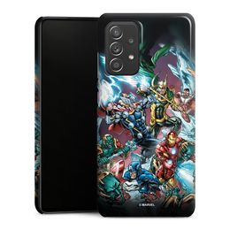 DeinDesign Galaxy A52s 5G Handy Premium Case Smartphone Handyh&uuml;lle Schutzh&uuml;lle gl&auml;nzend Comic Marvel Avengers Premium Case