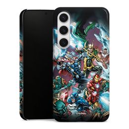 DeinDesign Galaxy S24 Handy Premium Case Smartphone Handyh&uuml;lle Schutzh&uuml;lle gl&auml;nzend Avengers Marvel Comic Premium Case