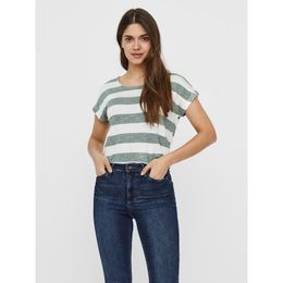V&eacute;ro Moda Vero Moda Damen Kurzarmshirt &raquo;VMWIDE STRIPE SL TOP GA JRS NOOS&laquo; Viskosemischung gr&uuml;n XL
