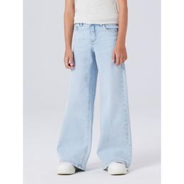 name it M&auml;dchen Weite Jeans &raquo;NKFPOLLY X-WIDE JEANS 3057-FR NOOS&laquo; Baumwollmischung, Wide Fit an den Beinen, leichter Used Look 152, N-Gr
