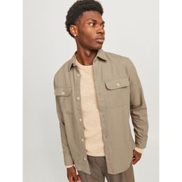 Jack & Jones Jack & Jones Herren Langarmhemd &raquo;JJEDARREN OVERSHIRT LS NOOS&laquo; beige M, N-Gr