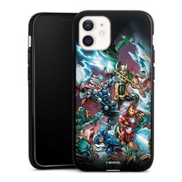 DeinDesign iPhone 12 mini Handy Silikon H&uuml;lle Case schwarz Handyh&uuml;lle Avengers Marvel Comic