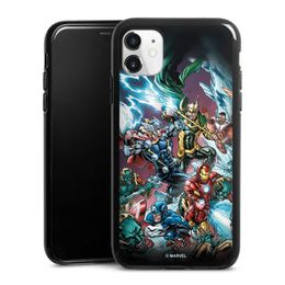 DeinDesign iPhone 11 Handy Silikon H&uuml;lle Case schwarz Handyh&uuml;lle Comic Marvel Avengers