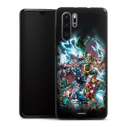 DeinDesign Huawei P30 Pro Handy Silikon H&uuml;lle Case schwarz Handyh&uuml;lle Avengers Marvel Comic