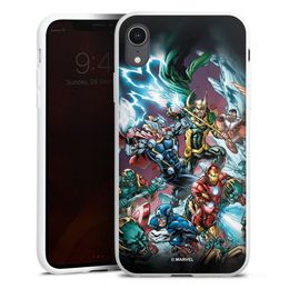 DeinDesign iPhone Xr Handy Silikon H&uuml;lle Case wei&szlig; Handyh&uuml;lle Avengers Marvel Comic Silikon Case